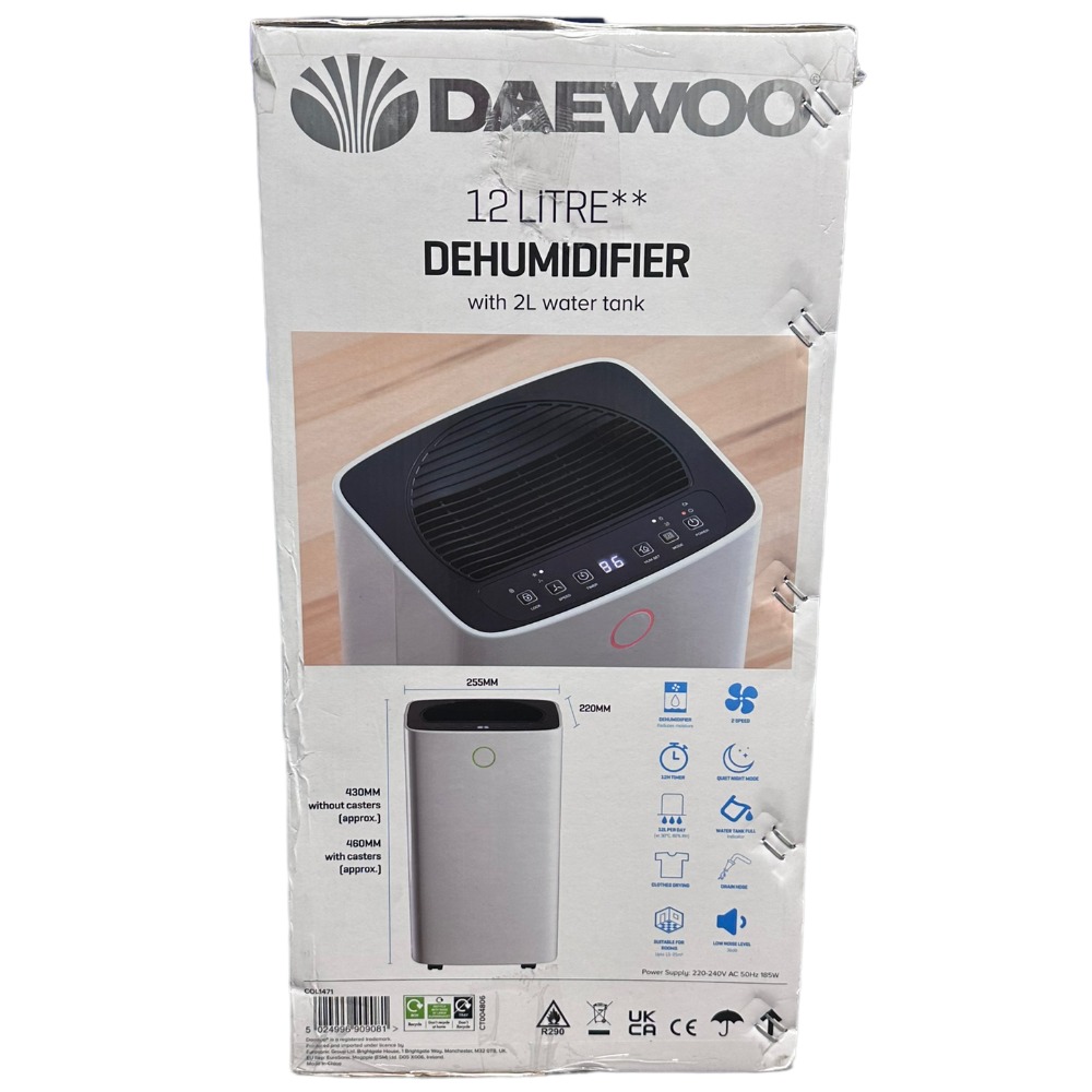 New New: Daewoo 12L Dehumidifier - Own4Less